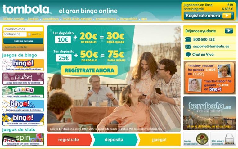 Tombola ® Prueba, Opiniones y Bono ¡¡Hasta 50€ GRATIS!!